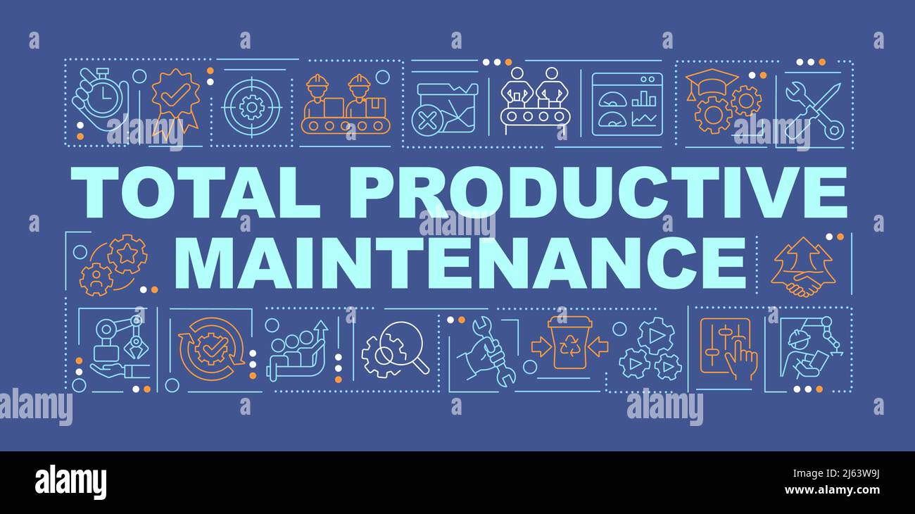 Total productive maintenance word concepts blue banner Stock Vector ...