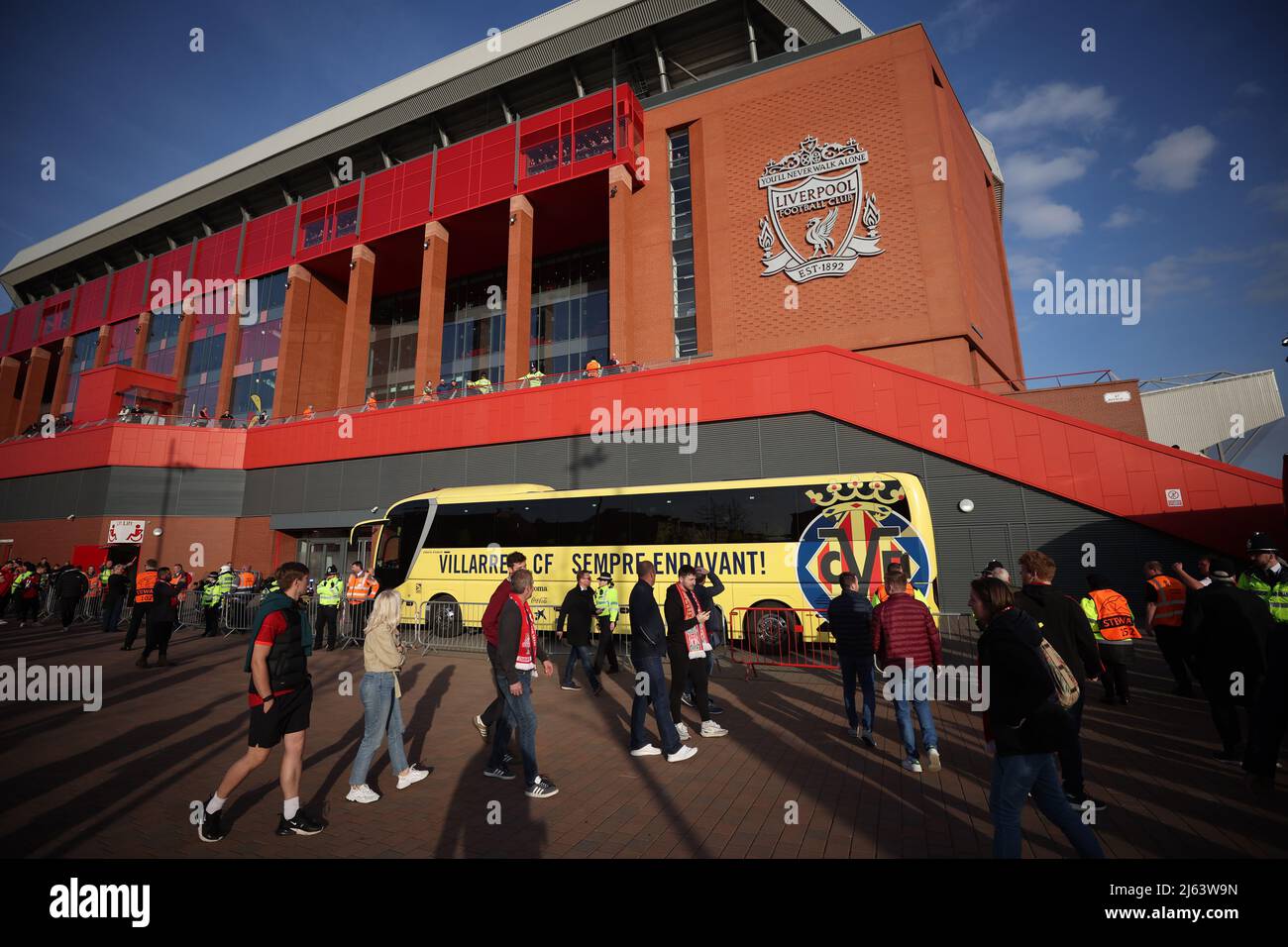 Villarreal fans anfield hi-res stock photography and images - Alamy