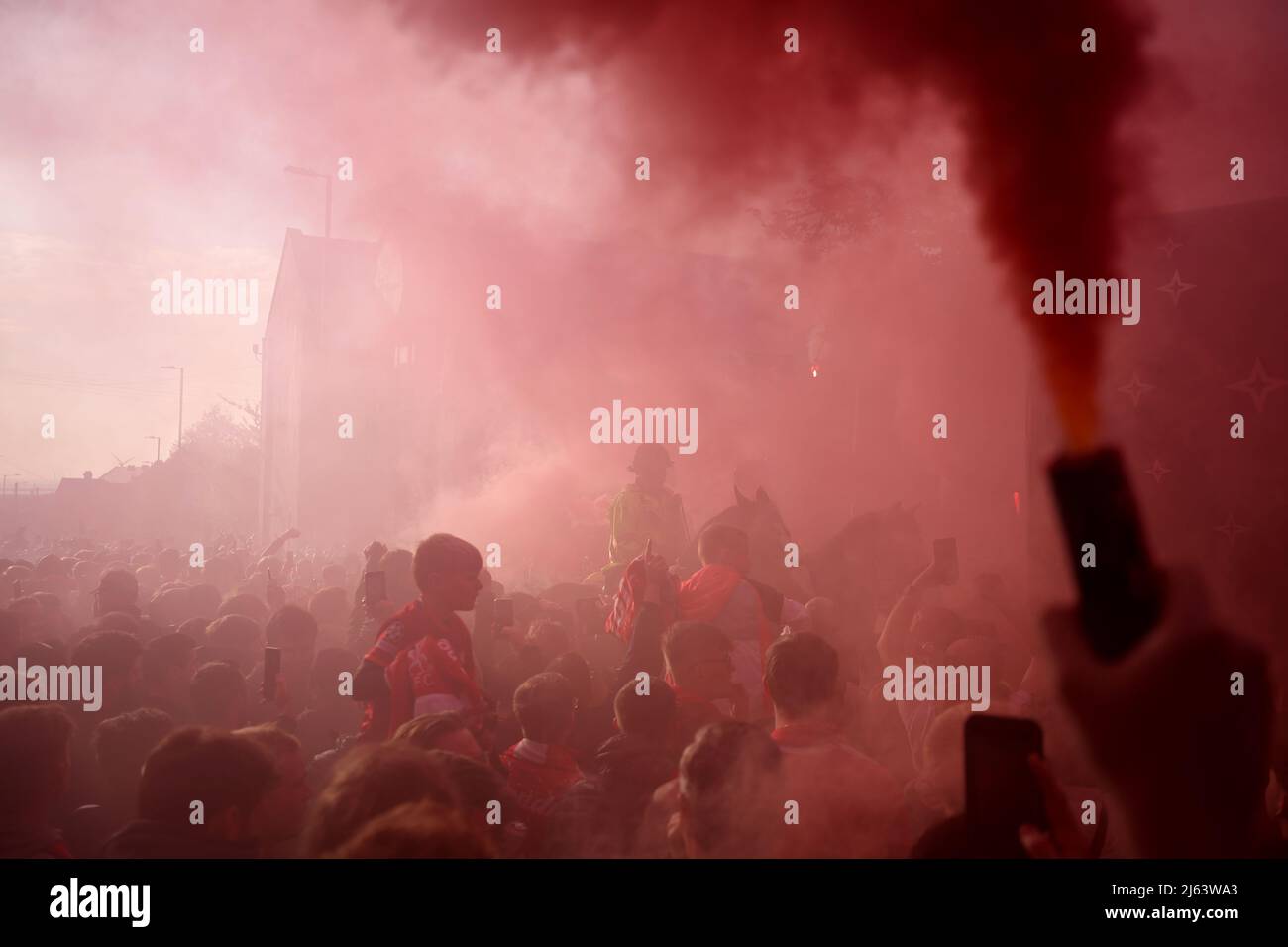 Villarreal fans anfield hi-res stock photography and images - Alamy