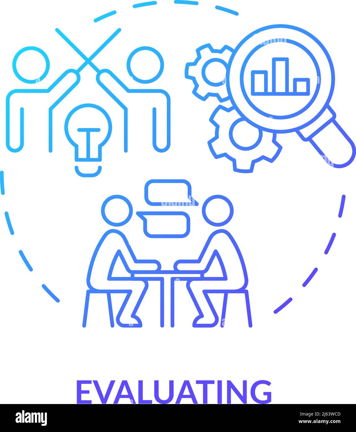 Evaluating blue gradient concept icon Stock Vector Image & Art - Alamy