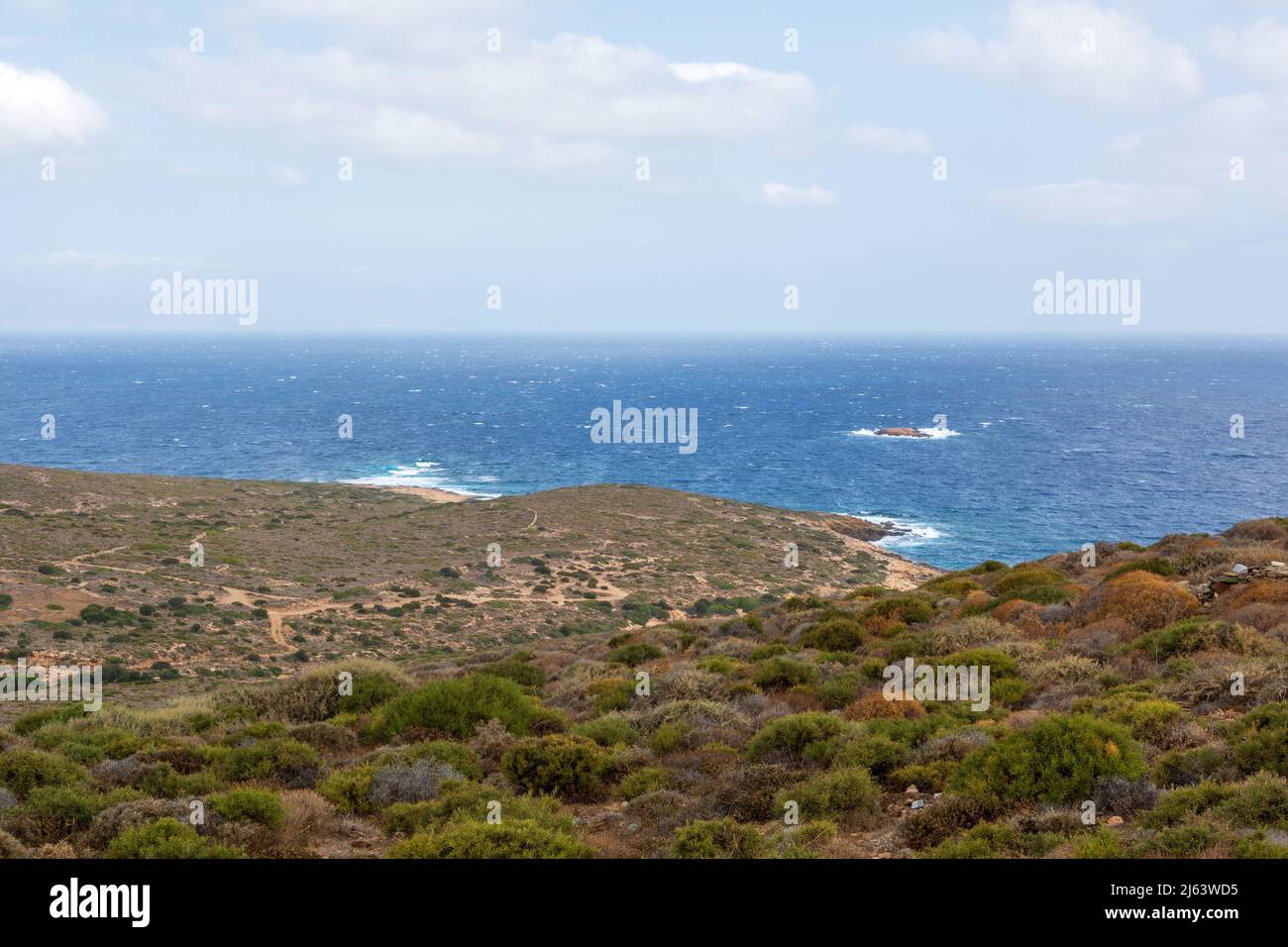 Northern coast of beautiful Ios Island. Cyclades Islands, Greece Stock ...