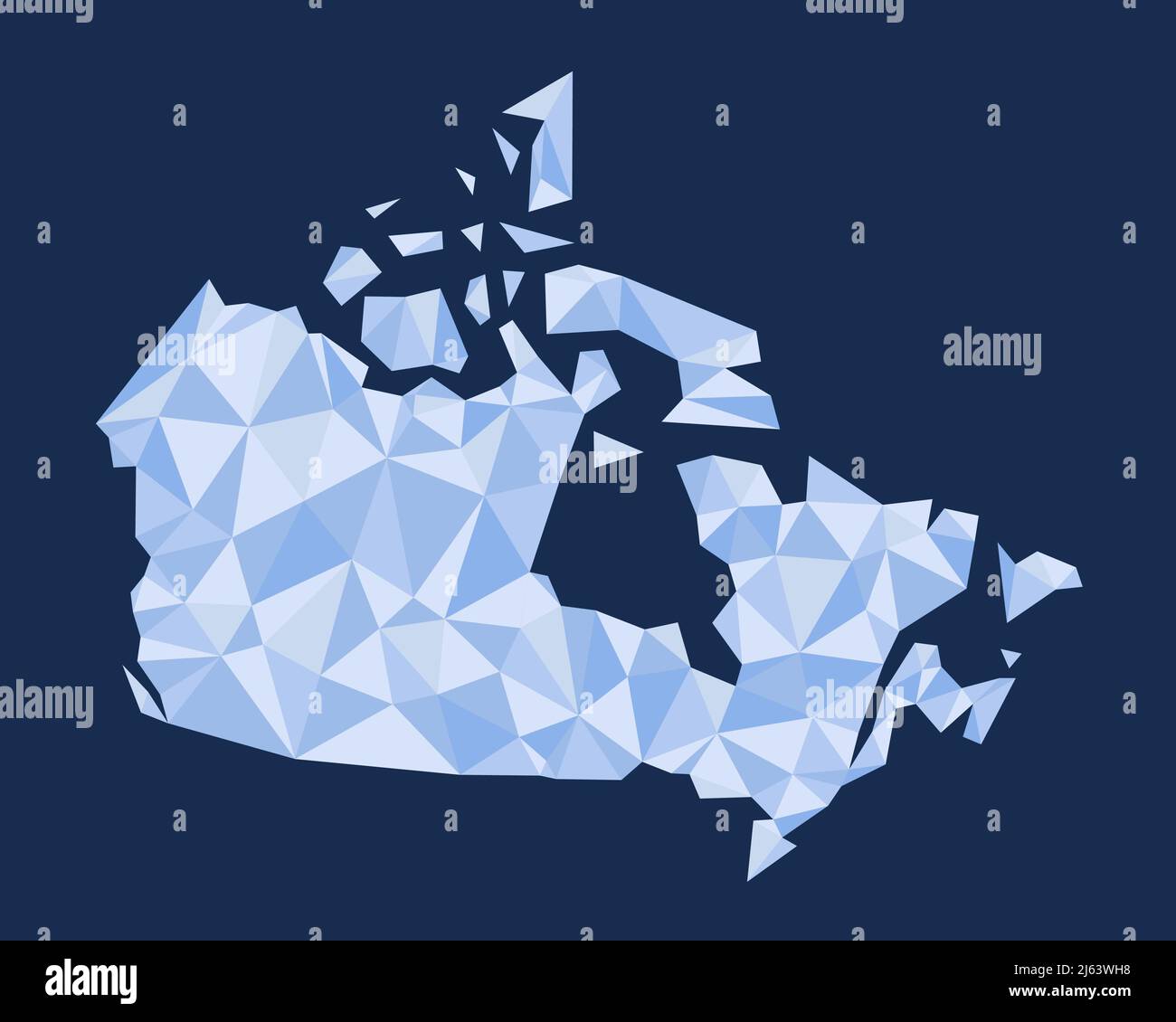 Canada polygon map. Low poly trendy style vector map of Canada Stock ...