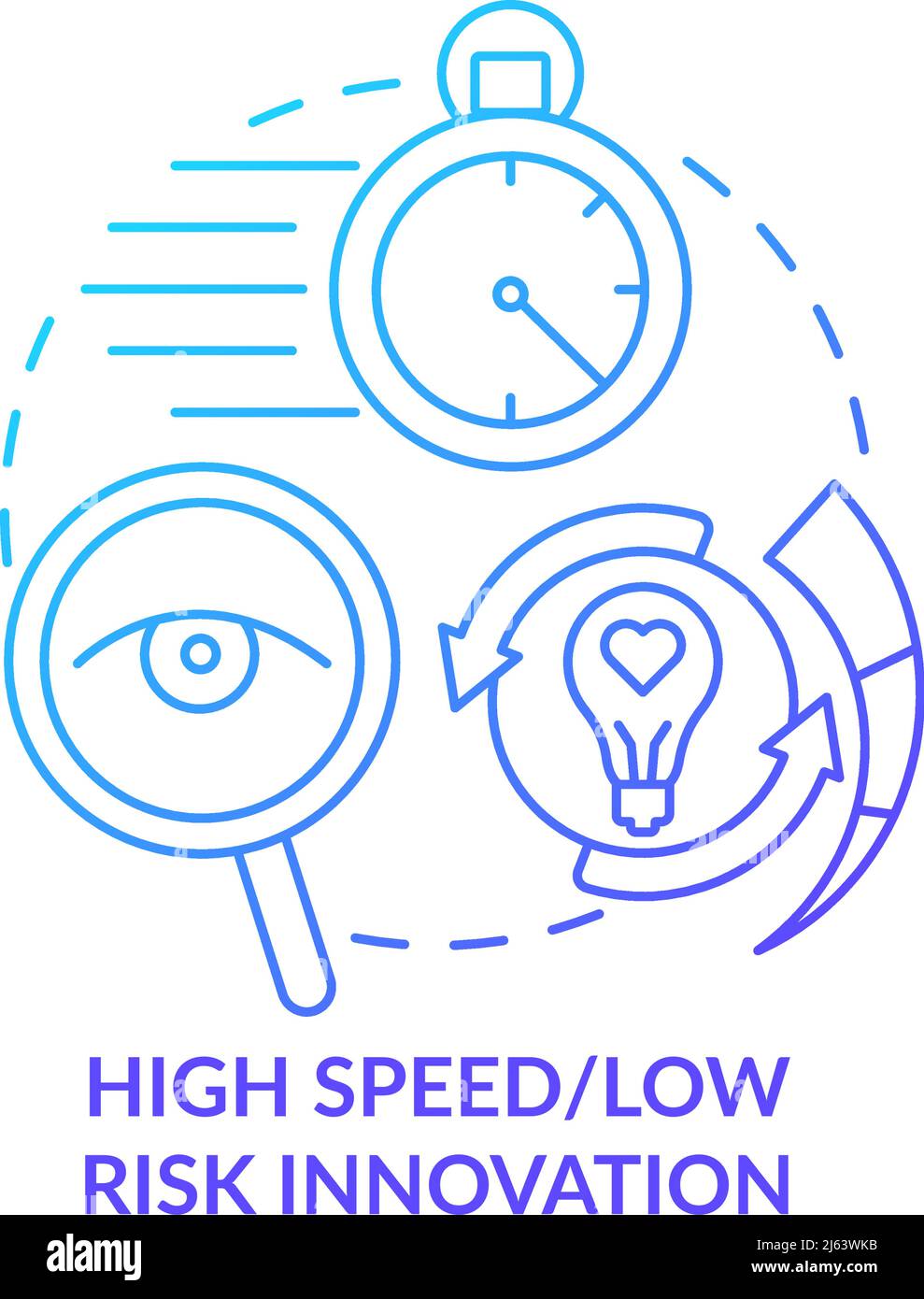 High speed and low risk innovation blue gradient concept icon Stock ... High speed and low risk innovation blue gradient concept icon Stock ...