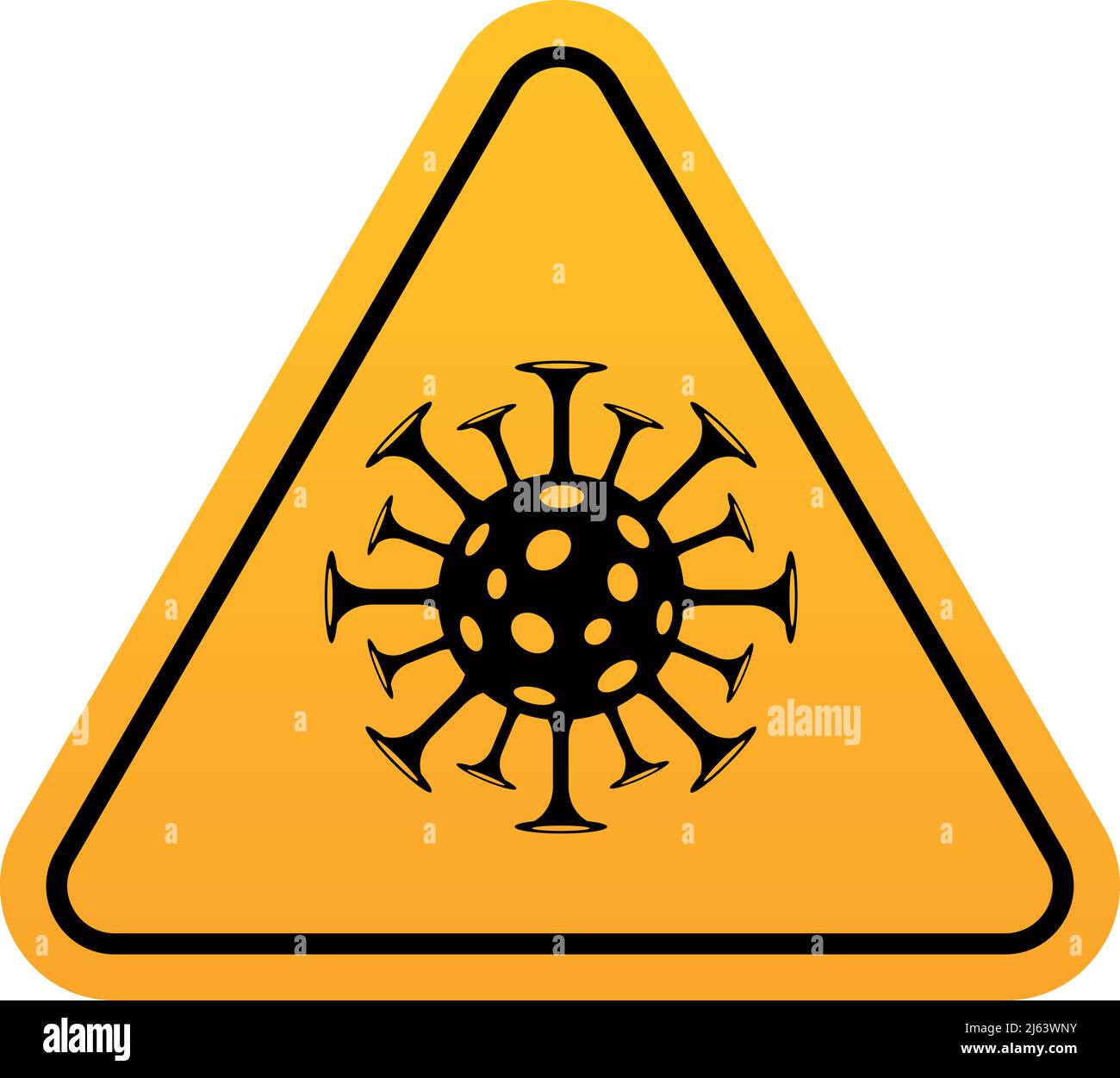 Virus danger sign. Epidemic warning yellow triangle Stock Vector Image ...