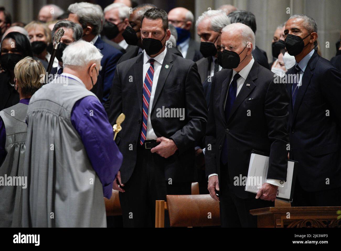 US President Joe Biden at the funeral of former Secretary of State ...