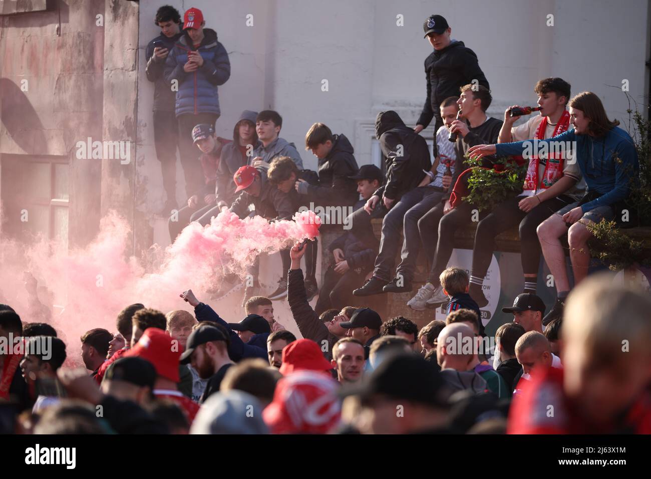 Villarreal fans anfield hi-res stock photography and images - Alamy