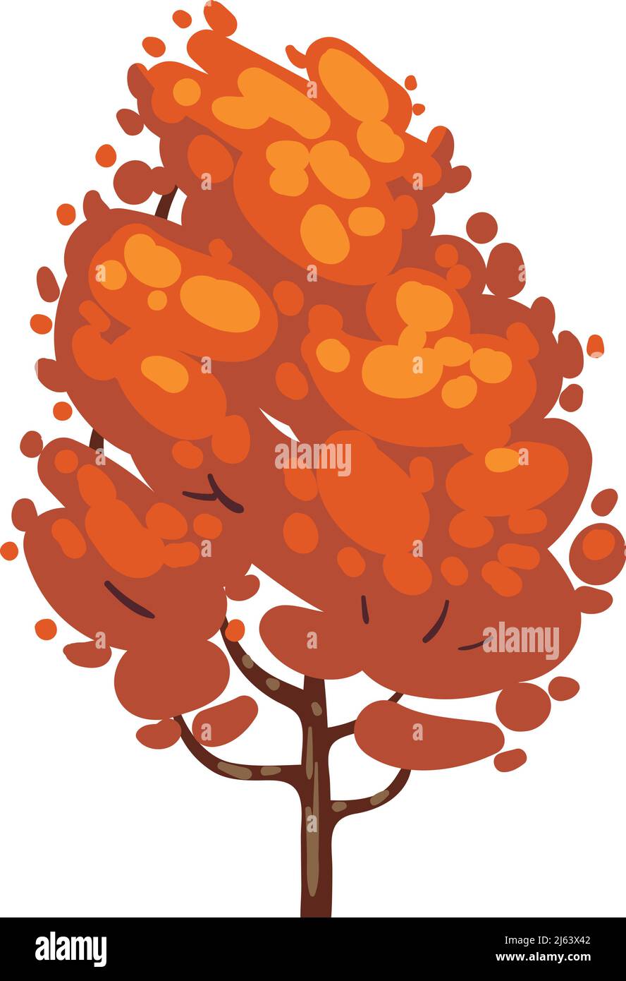 Red leaves tree. Autumn foliage forest plant Stock Vector Image & Art ...