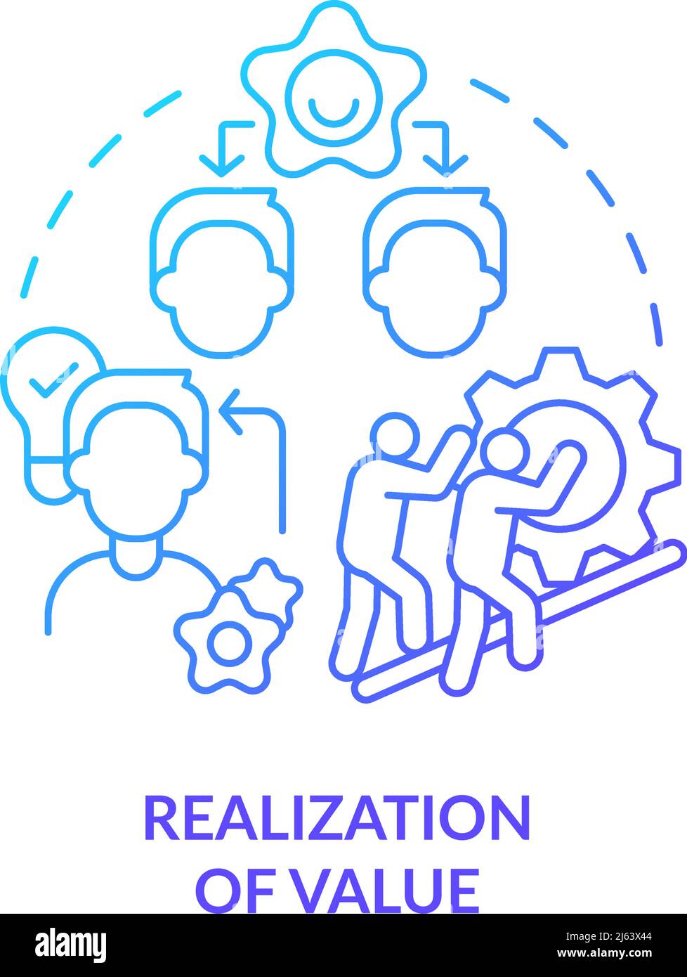 Realization of value blue gradient concept icon Stock Vector Image ...