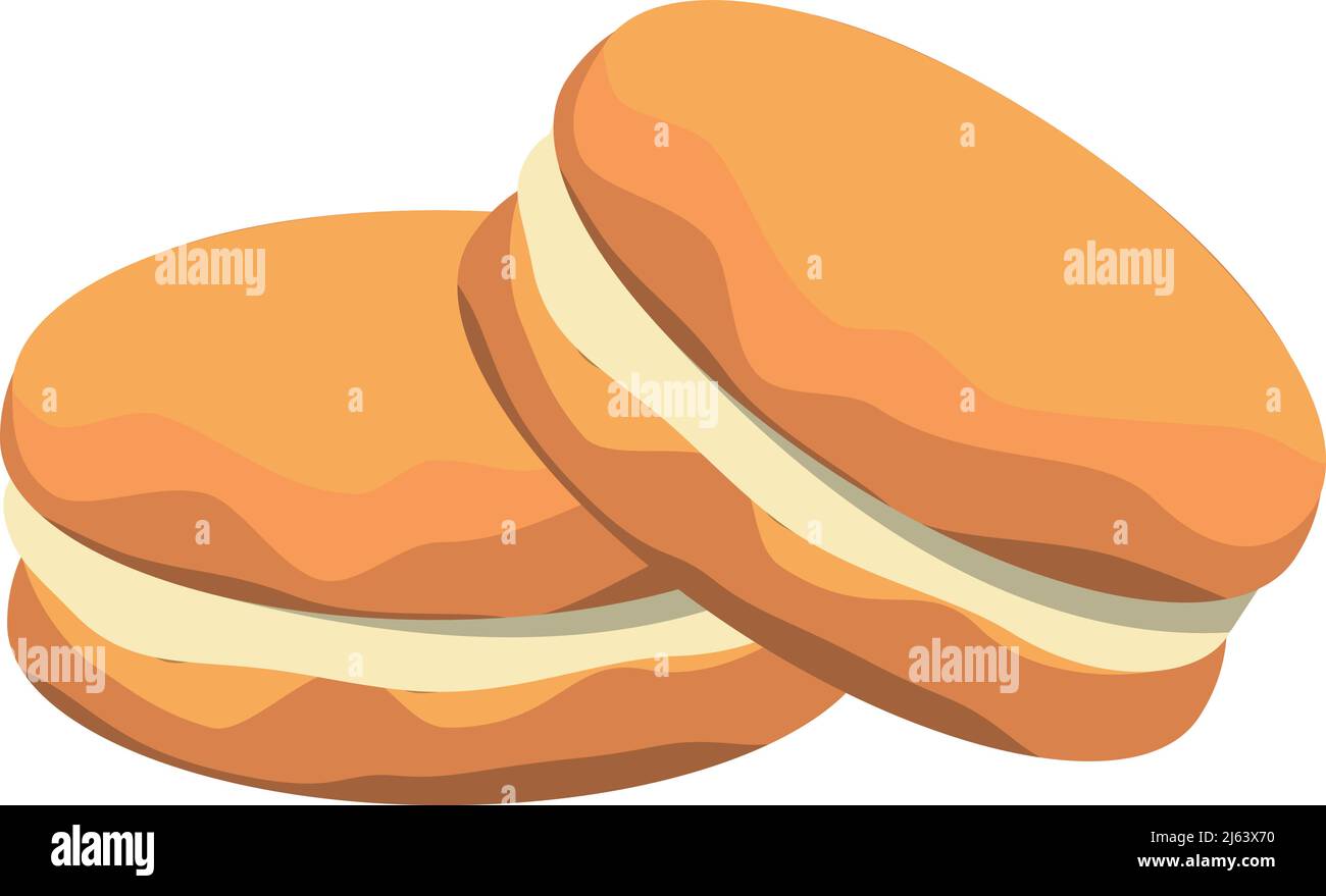 Chocolate biscuit cartoon icon. Cream round cookie Stock Vector Image ...