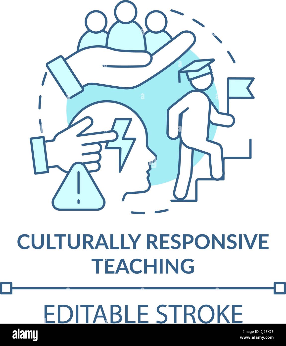 Culturally responsive teaching turquoise concept icon Stock Vector ...