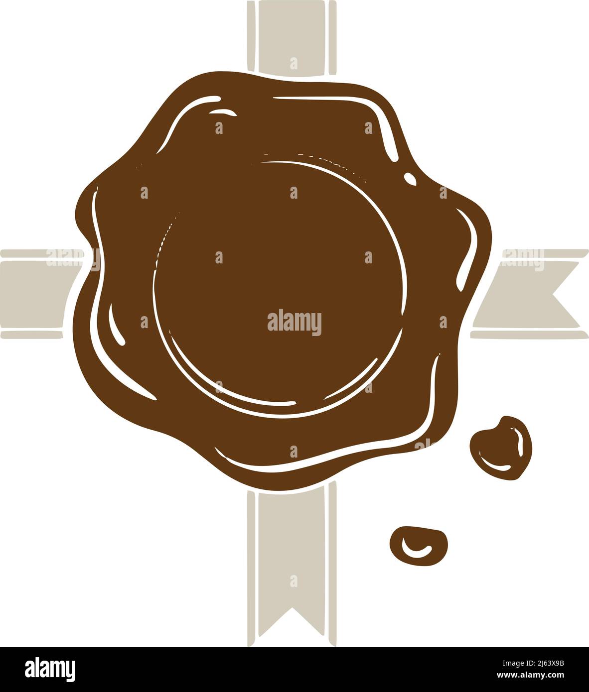 Wax sealed ribbon. Decorative secret protection icon Stock Vector Image ...