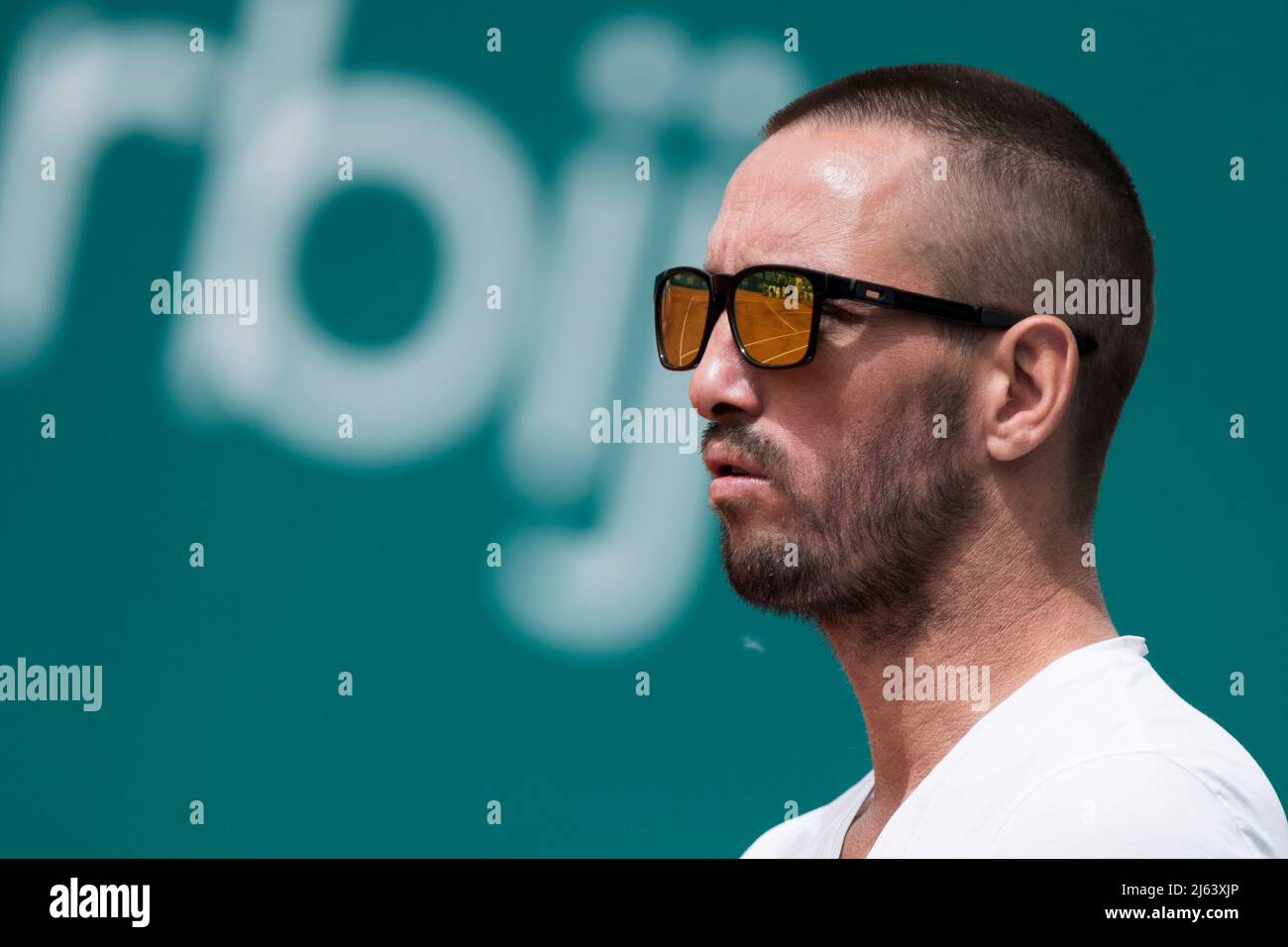 Viktor Troicki of Serbia reacts Stock Photo - Alamy