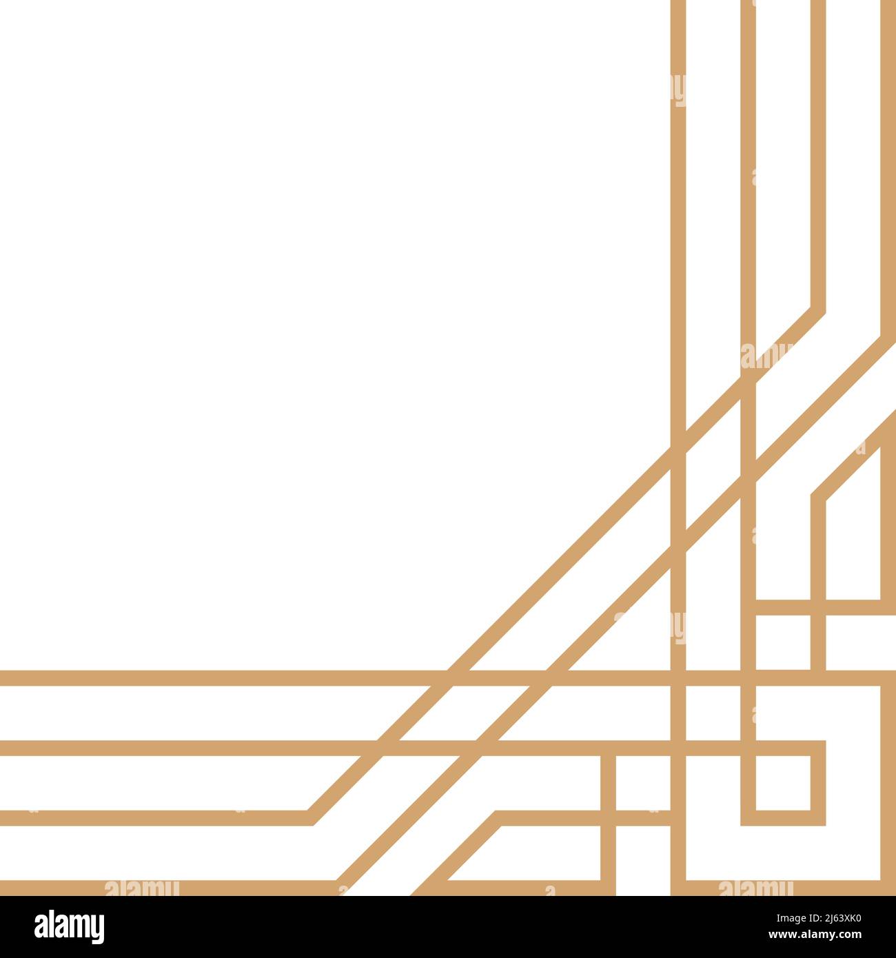 Golden line corner. Geometric vintage decorative border Stock Vector ...