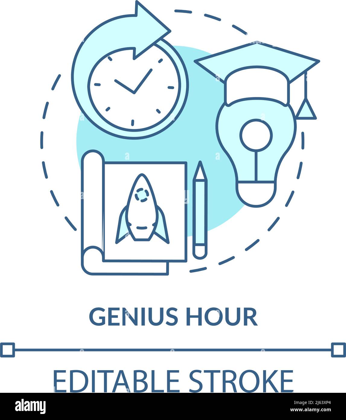 Genius hour turquoise concept icon Stock Vector Image & Art - Alamy