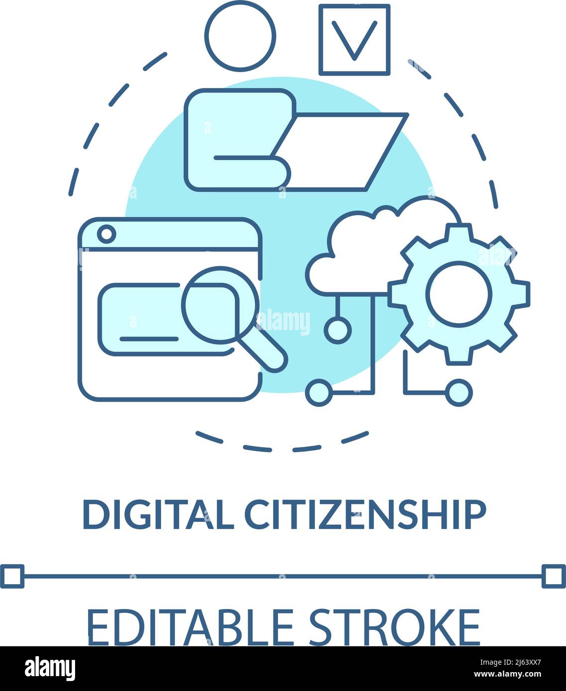 Digital citizenship turquoise concept icon Stock Vector Image & Art - Alamy