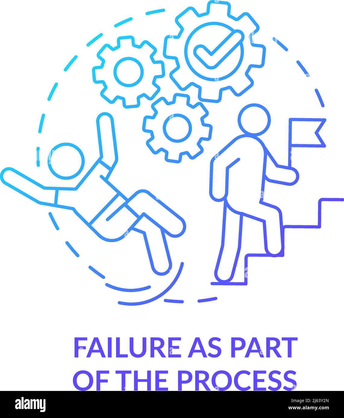Failure as part of process blue gradient concept icon Stock Vector ...