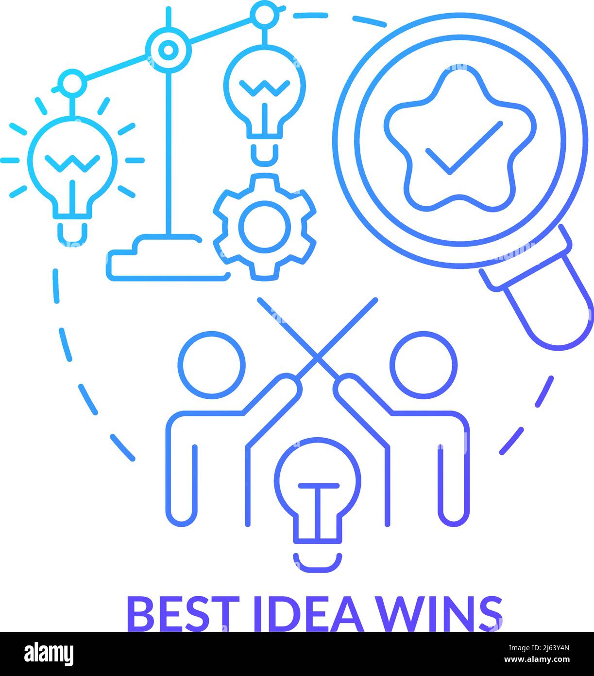 Best idea wins blue gradient concept icon Stock Vector Image & Art - Alamy