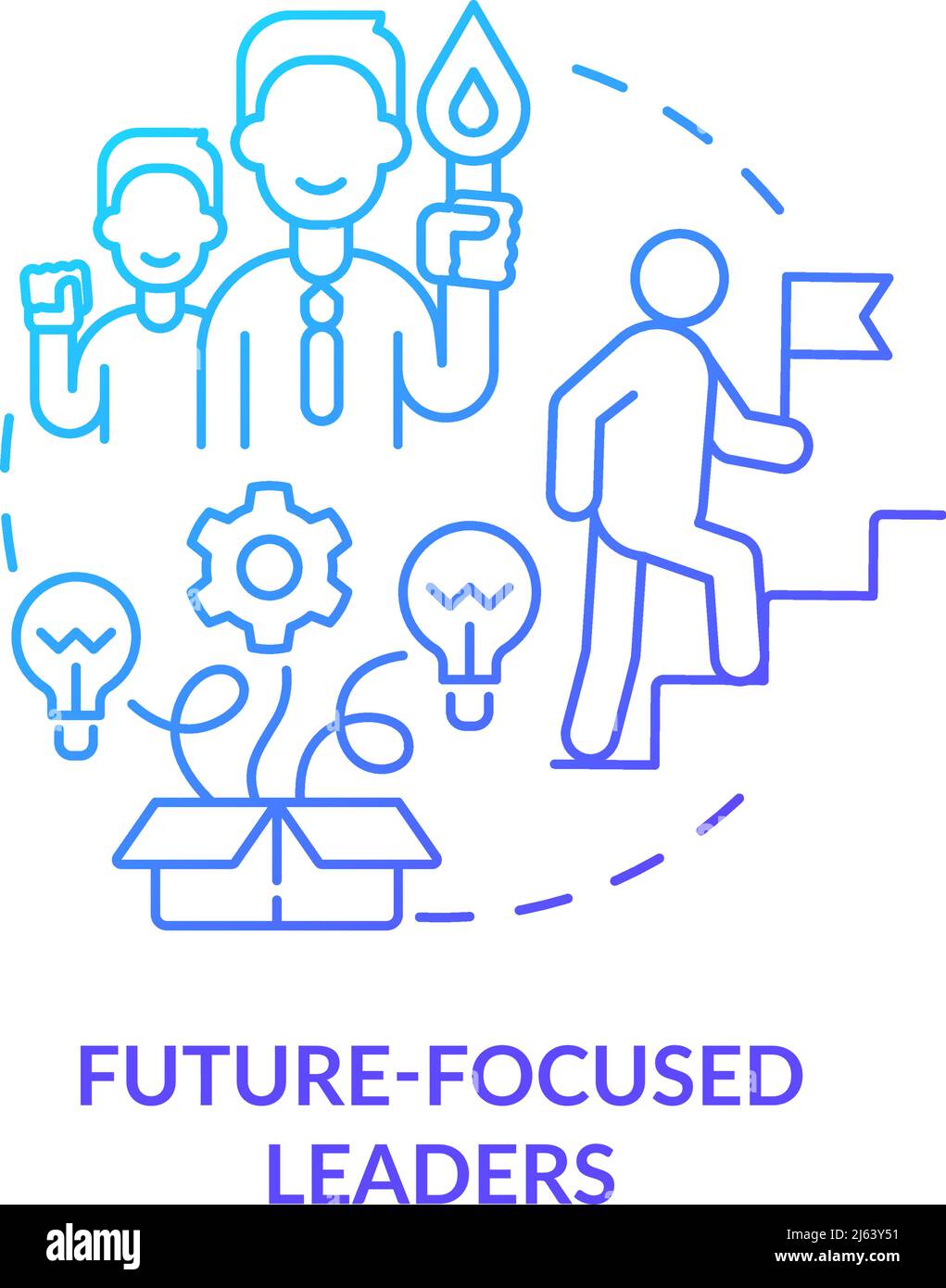 Future-focused leaders blue gradient concept icon Stock Vector Image ...