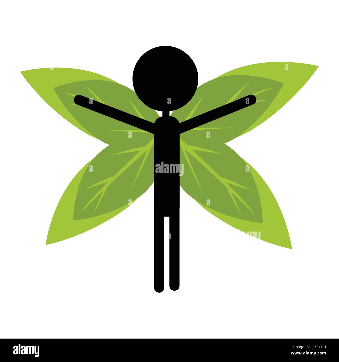 Go green cute cartoon angel , Concept Vector logo illustration Stock ...