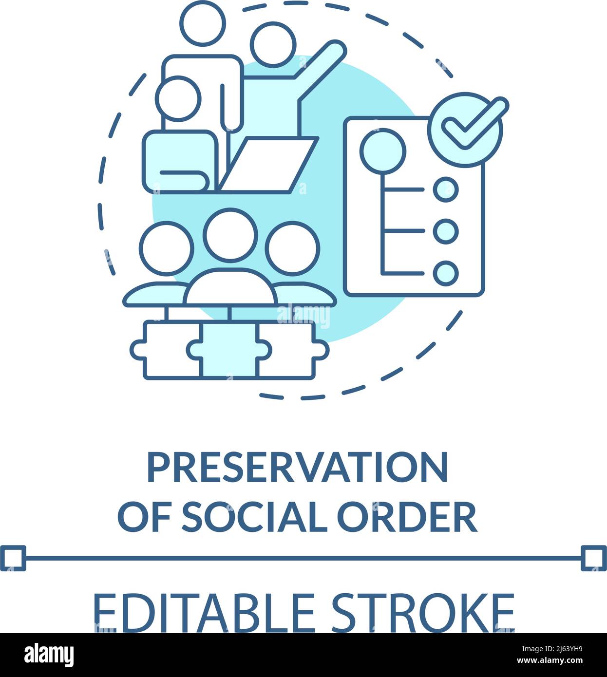 Preservation of social order turquoise concept icon Stock Vector Image ...