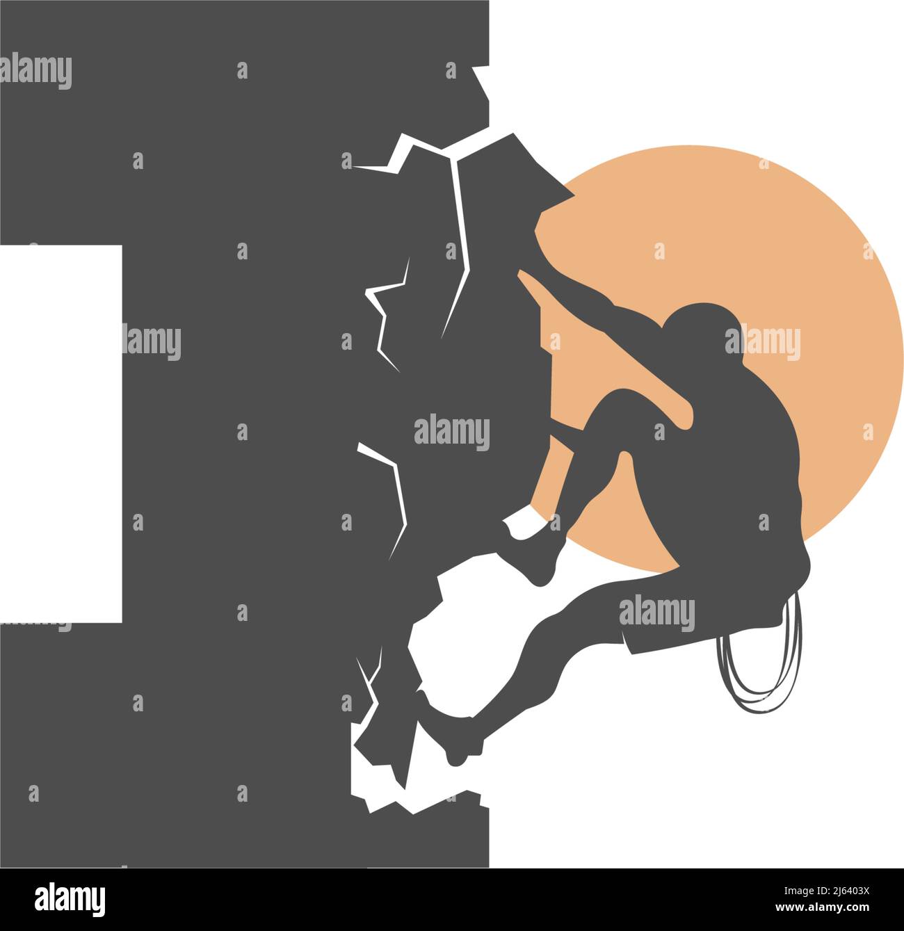 Rock climber climbing letter I illustration template Stock Vector Image ...