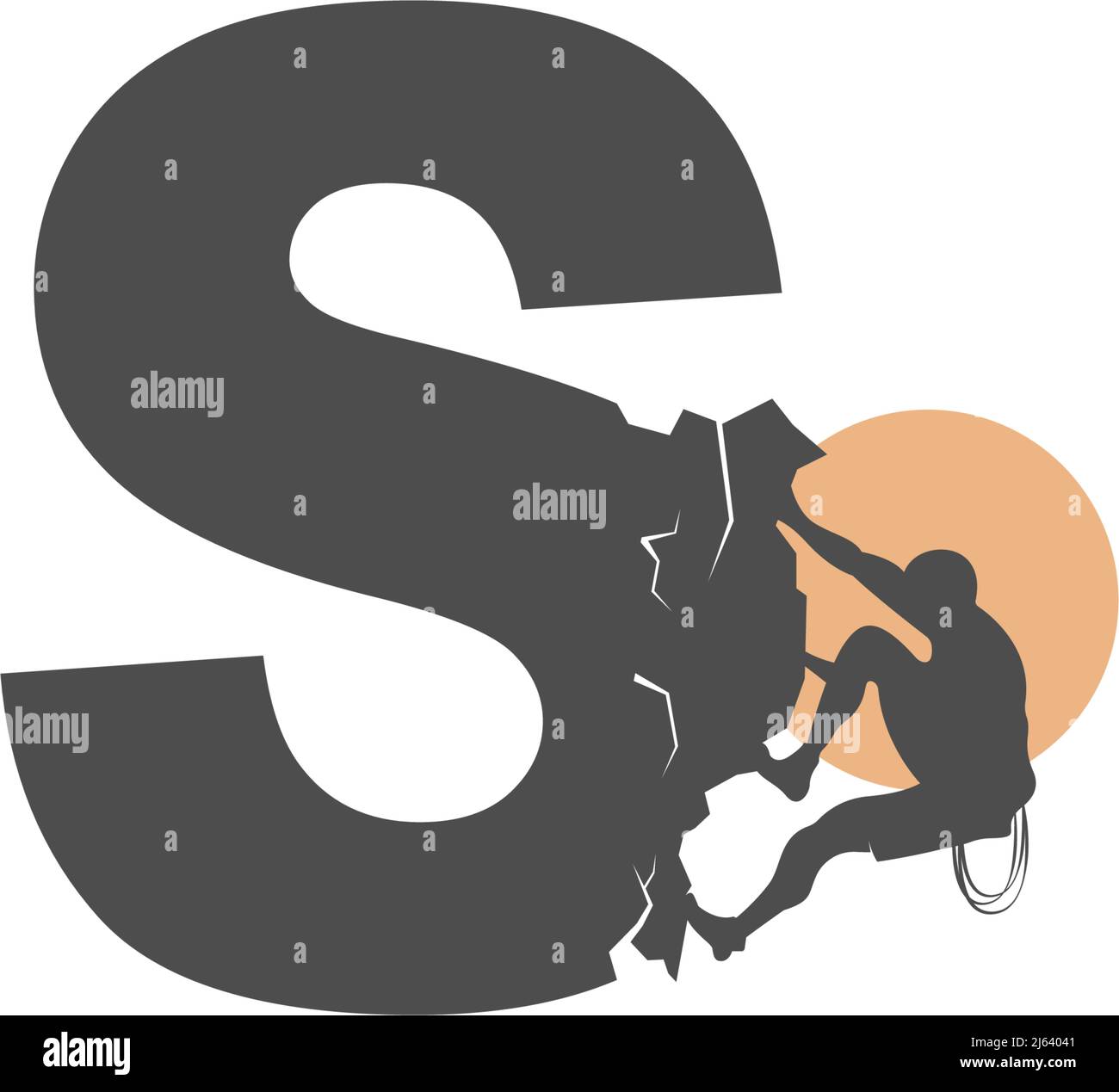 Rock climber climbing letter S illustration template Stock Vector Image ...