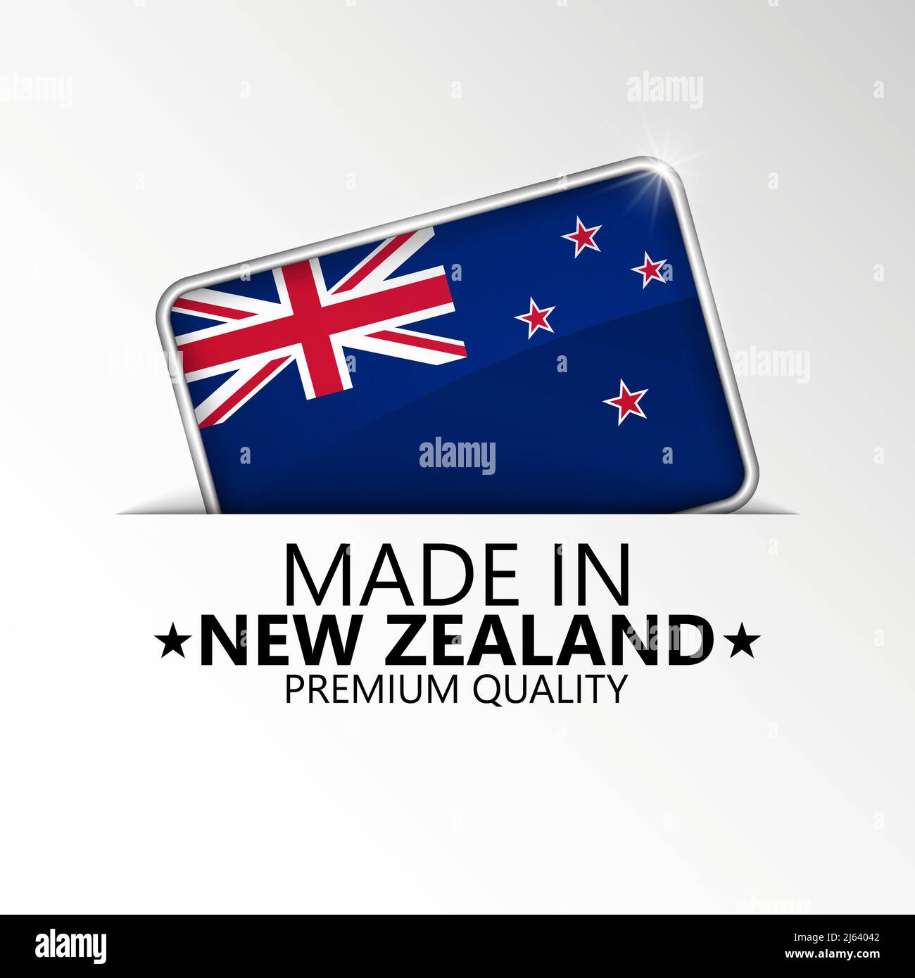Made in new zealand country national flag map shape hi-res stock ...