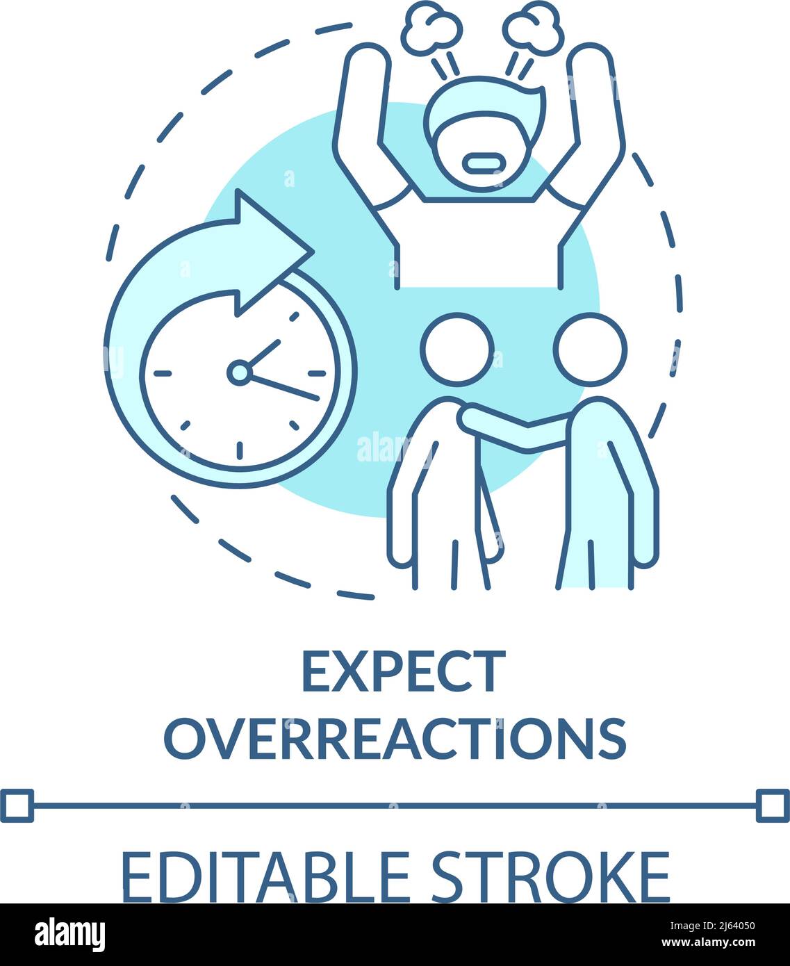 Expect overreactions turquoise concept icon Stock Vector Image & Art ...