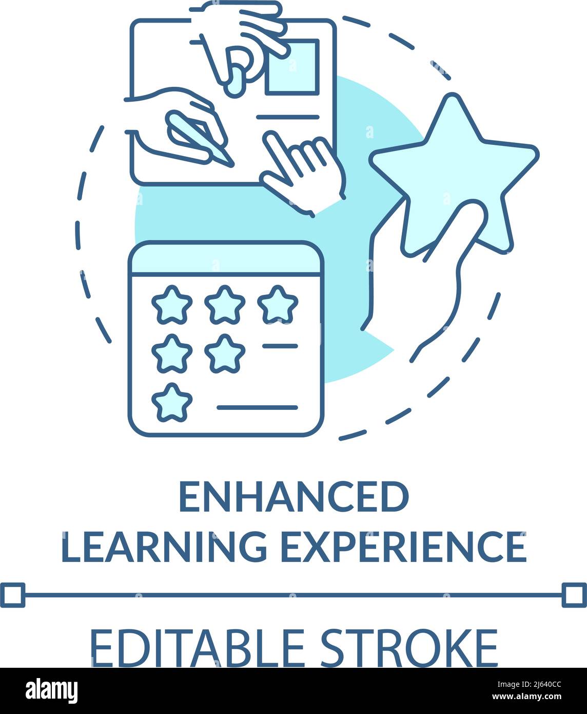 Enhanced learning experience turquoise concept icon Stock Vector Image ...