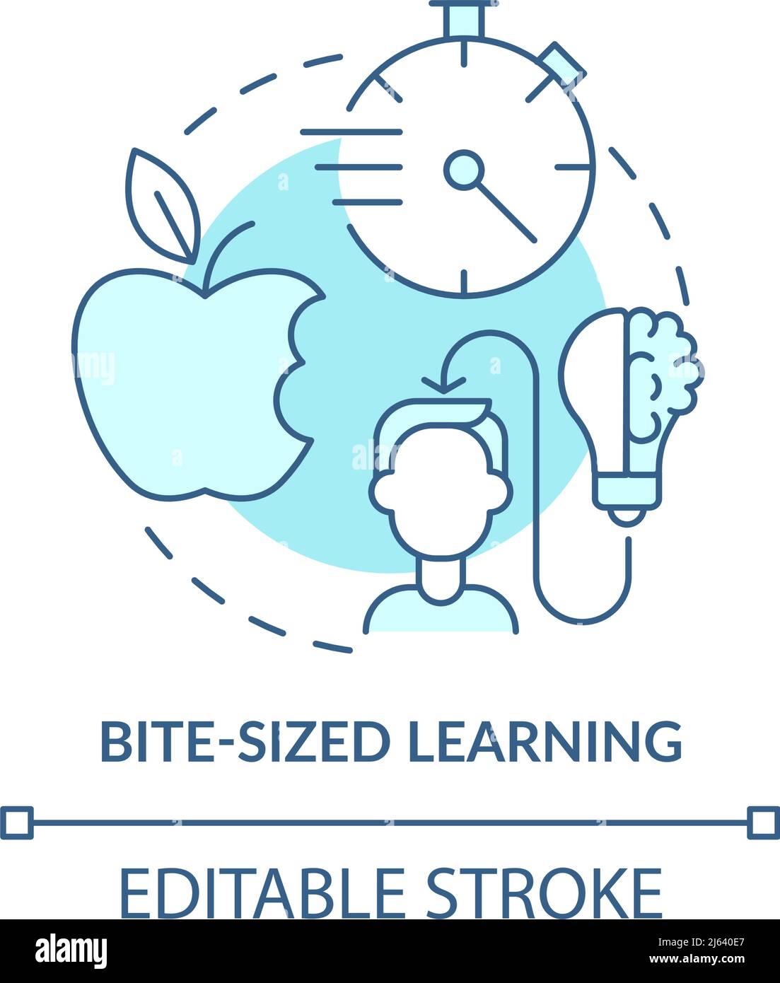 Bite sized learning turquoise concept icon Stock Vector Image & Art - Alamy