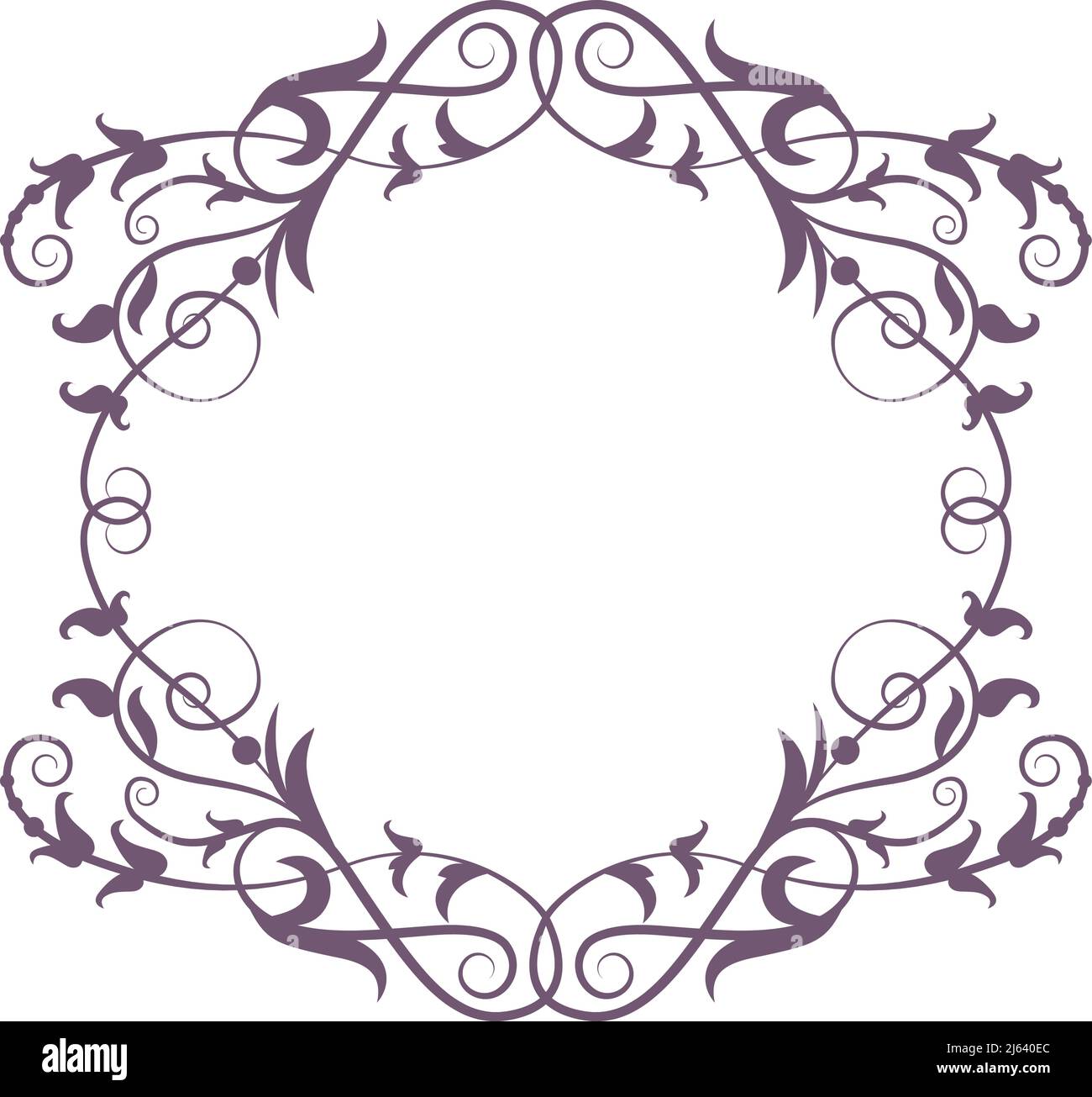 Flourish calligraphic frame. Ornate decoration. Filigree border Stock ...