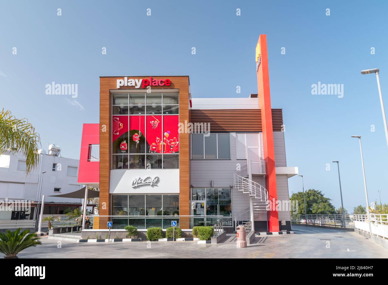 Paphos, Cyprus - April 2, 2022: McDonald's restaurant with McCafe and ...
