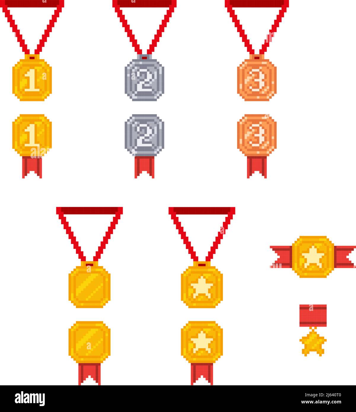 Set of medals in pixel art design Stock Vector Image & Art - Alamy