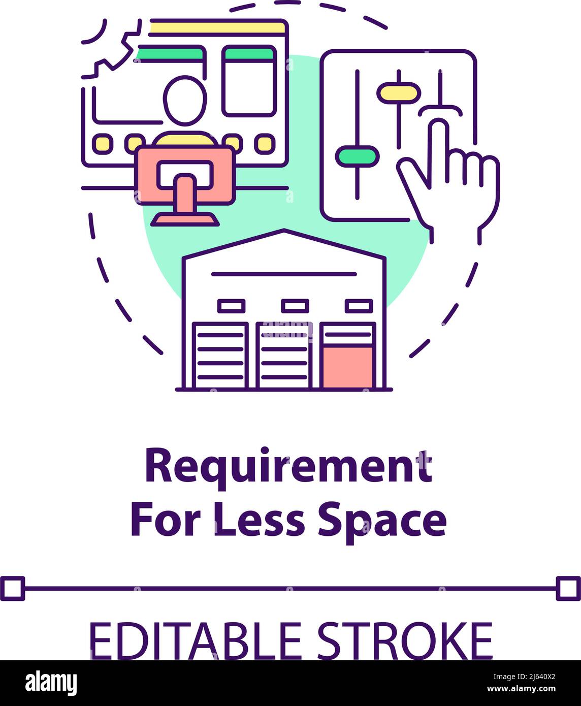 Requirement for less space concept icon Stock Vector Image & Art - Alamy