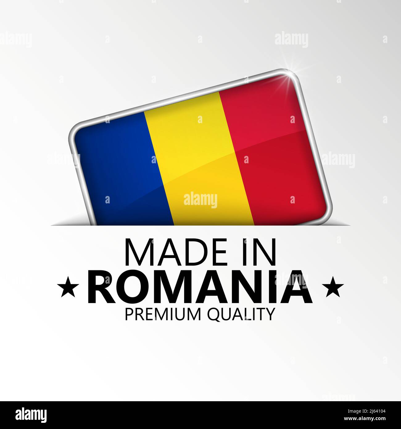 Made in romania country national flag map shape with Stock Vector ...