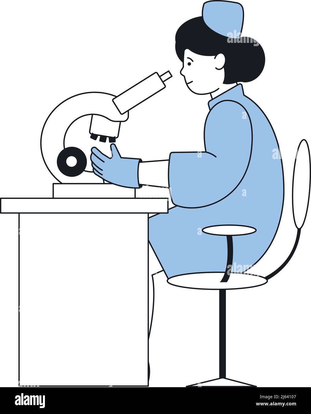 Microscope Scientist Cartoon