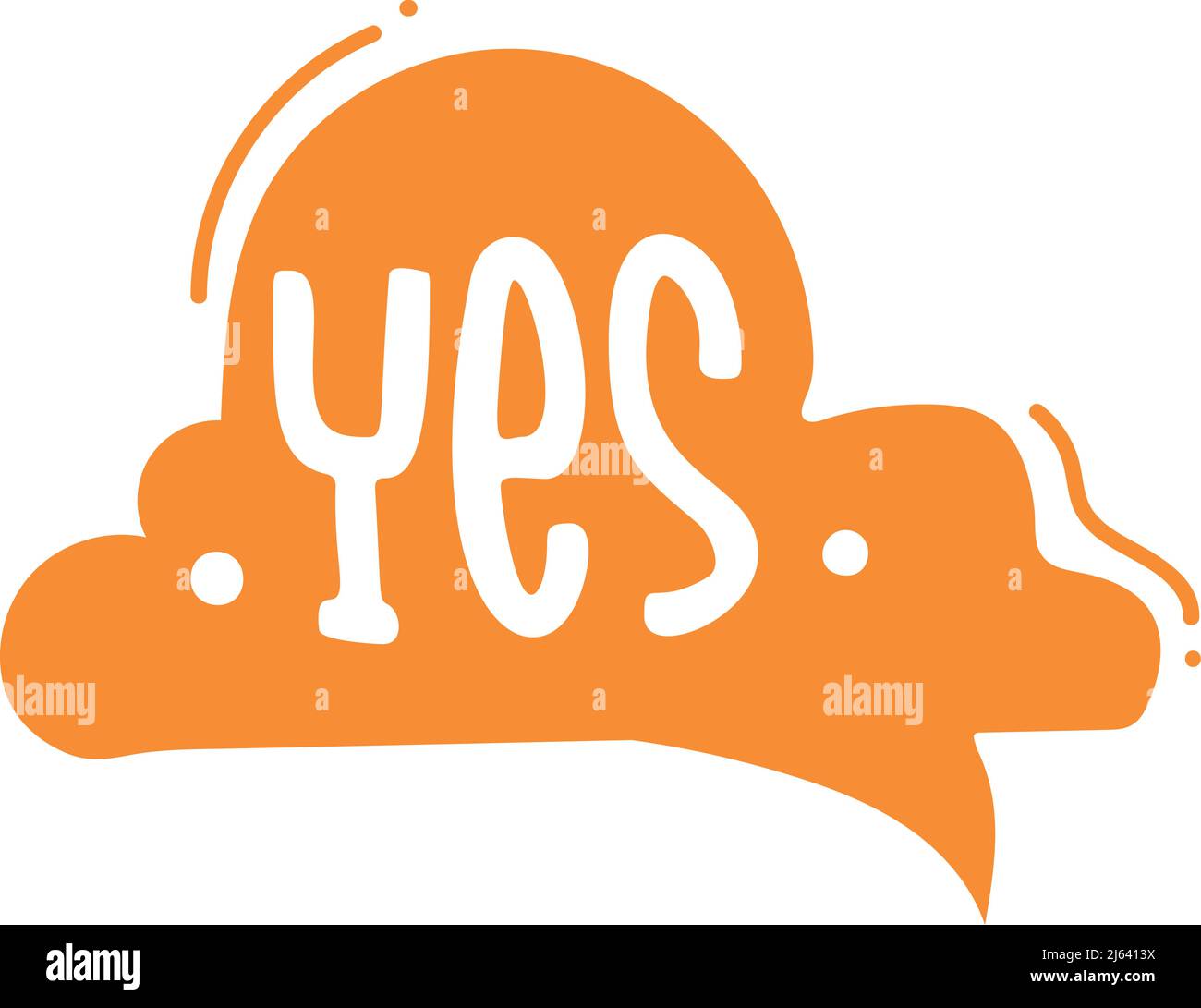 Yes message cloud. Funny comic balloon sticker Stock Vector Image & Art ...