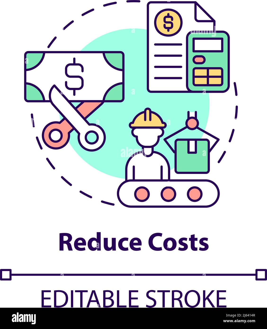 Reduce costs concept icon Stock Vector Image & Art - Alamy