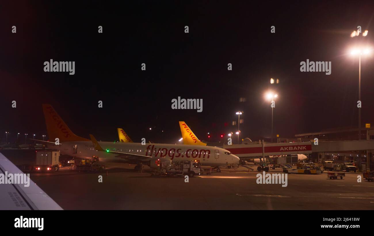 Istanbul, Turkey - January 15, 2022: Plane tail with Pegasus Stock ...