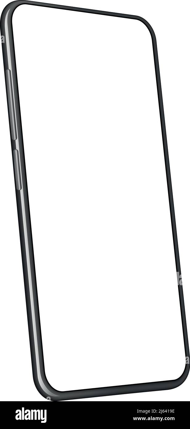 Angled phone mockup. Realistic blank display frame Stock Vector Image ...