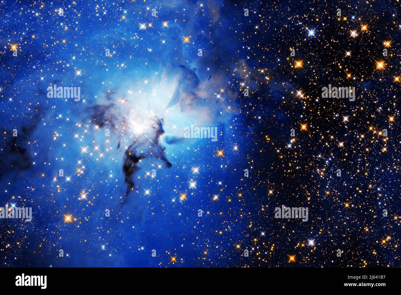 Beautiful blue space nebula. Elements of this image furnished by NASA ...