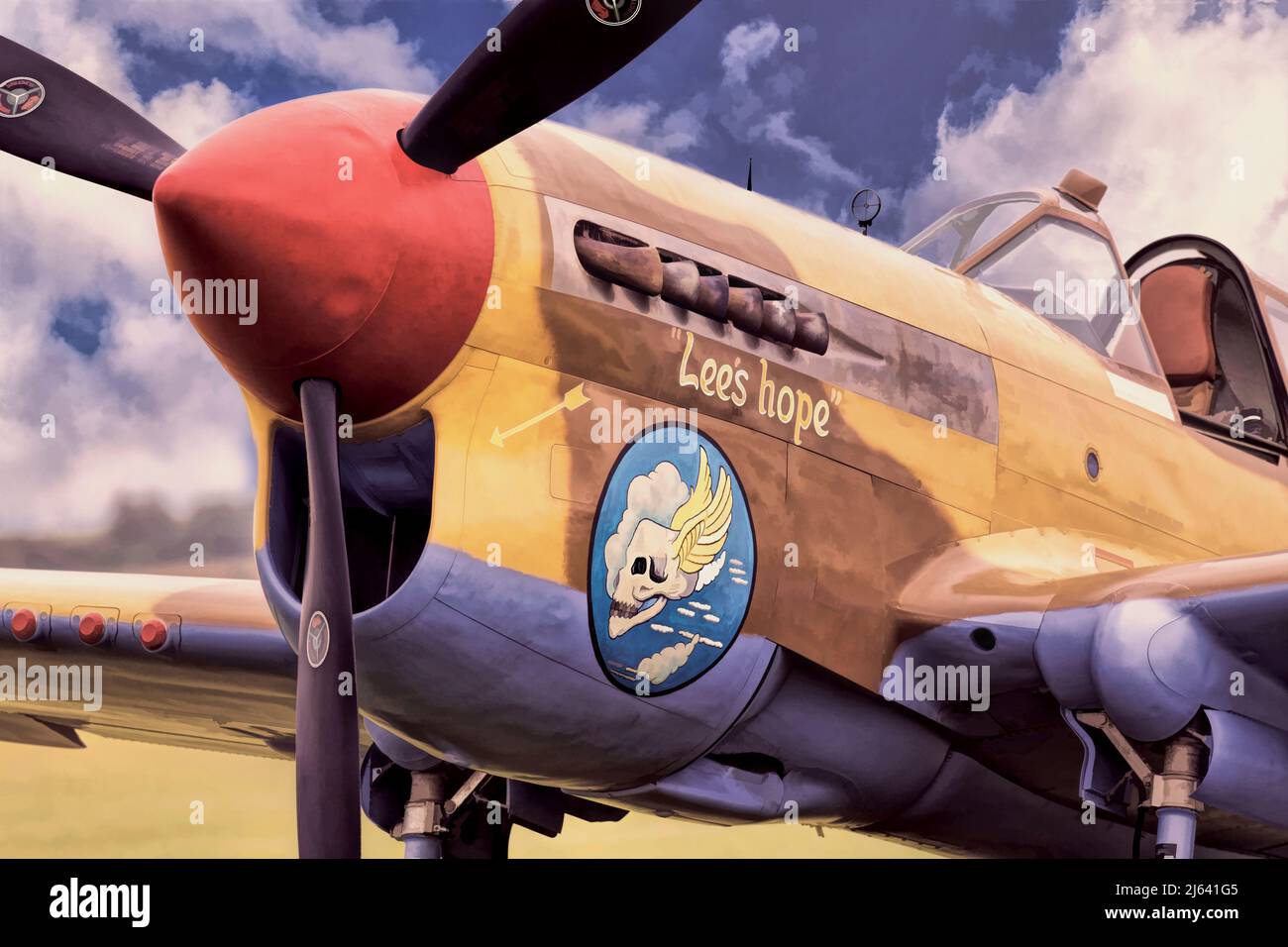 Curtiss P-40F Warhawk, Lee's Hope, close up Stock Photo - Alamy