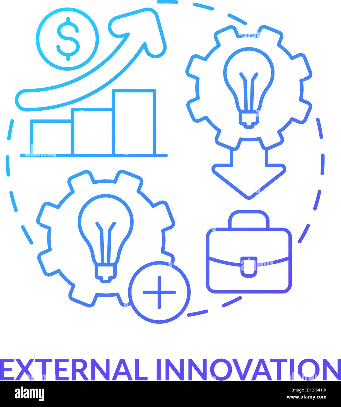 External innovation blue gradient concept icon Stock Vector Image & Art ...