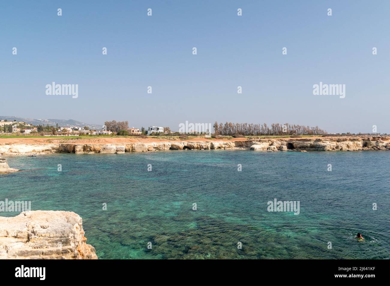Landscape view on rocky coastline in Cyprus Stock Photo - Alamy
