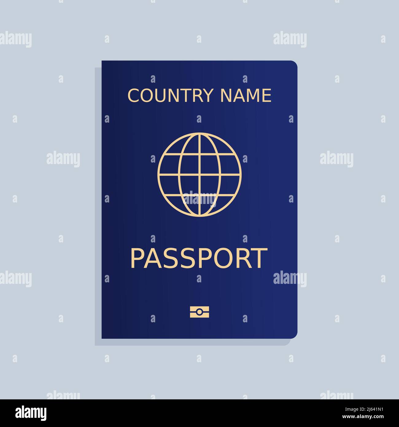 Passport Cover Template Isolated Blue International Vector Passport