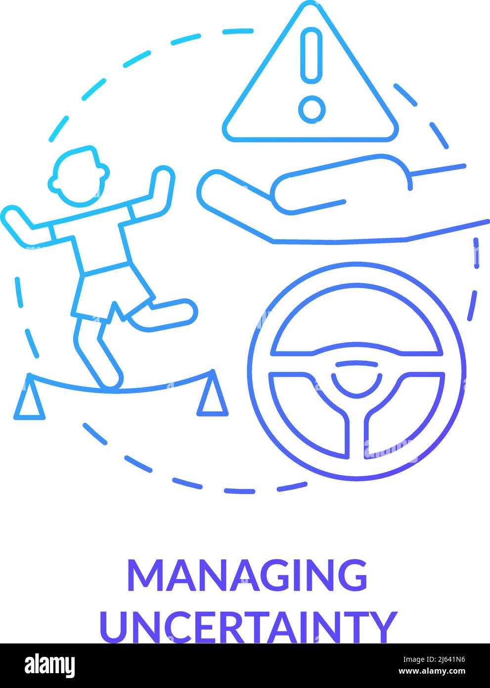 Managing uncertainty blue gradient concept icon Stock Vector Image ...