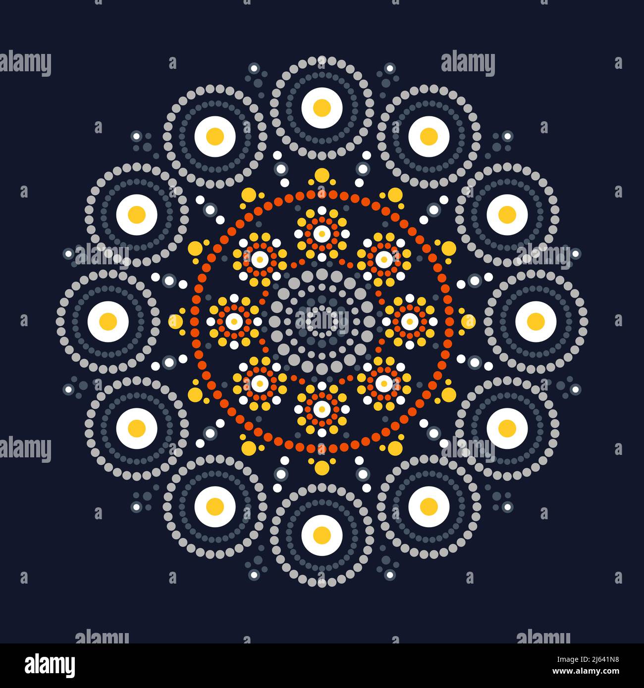 Dot painting mandala rangoli design. Tribal style whimsical decoration ...
