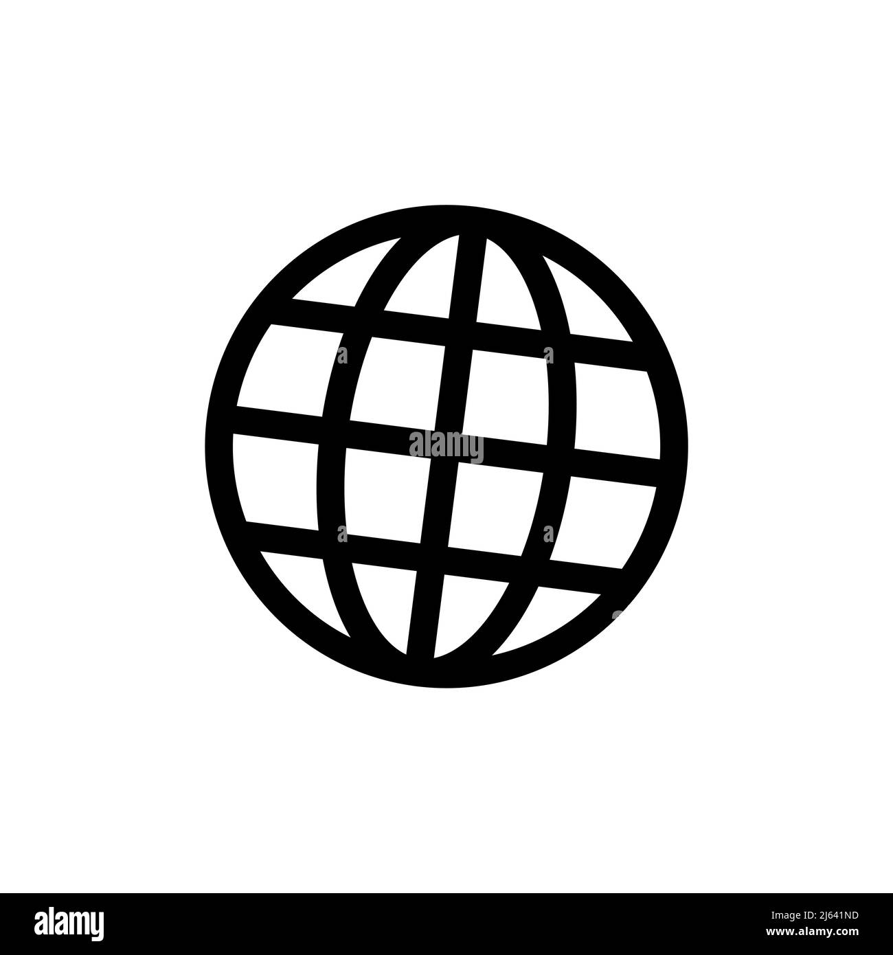 Tilted globe lines icon. Earth symbol simple flat vector Stock Vector ...