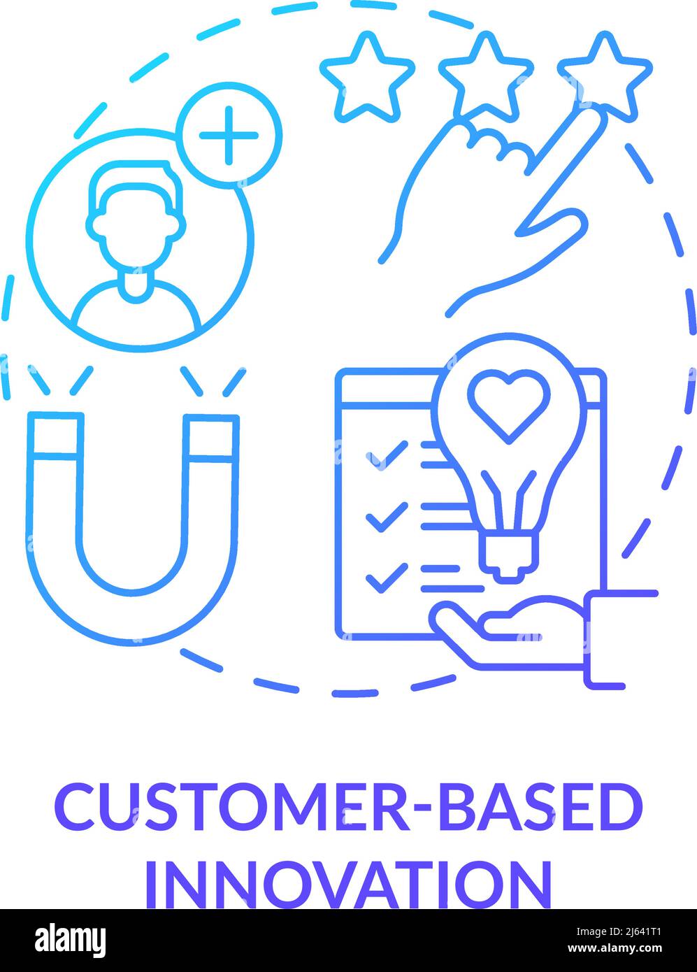 Customer-based innovation blue gradient concept icon Stock Vector Image ...