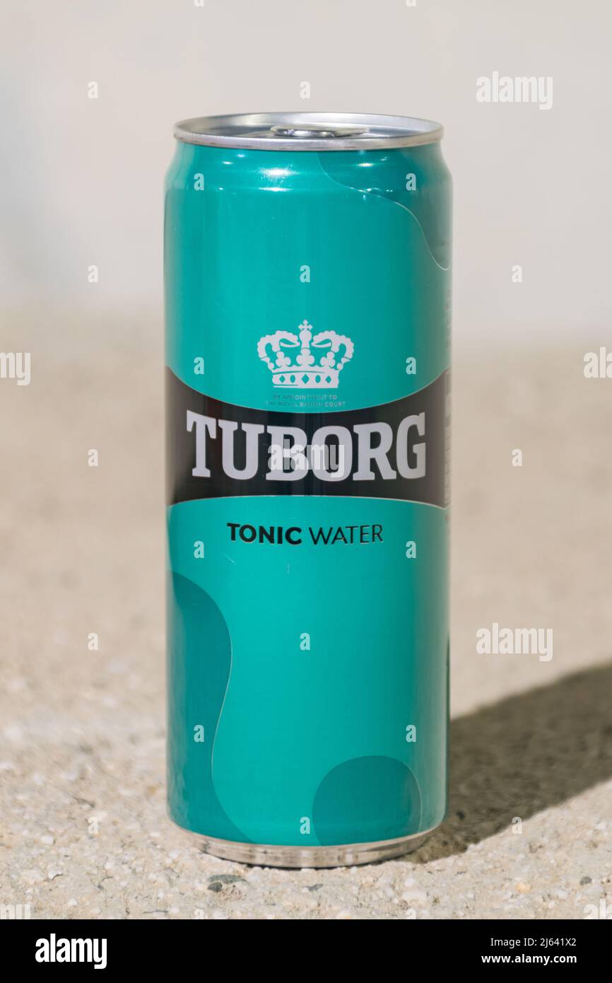 Paphos, Cyprus - April 2, 2022: Can of Tuborg tonic water Stock Photo ...
